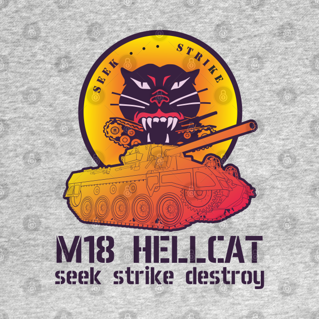 M18 Hellcat seek strike destroy in Synthwave style - Ww2 Tank - T-Shirt | TeePublic